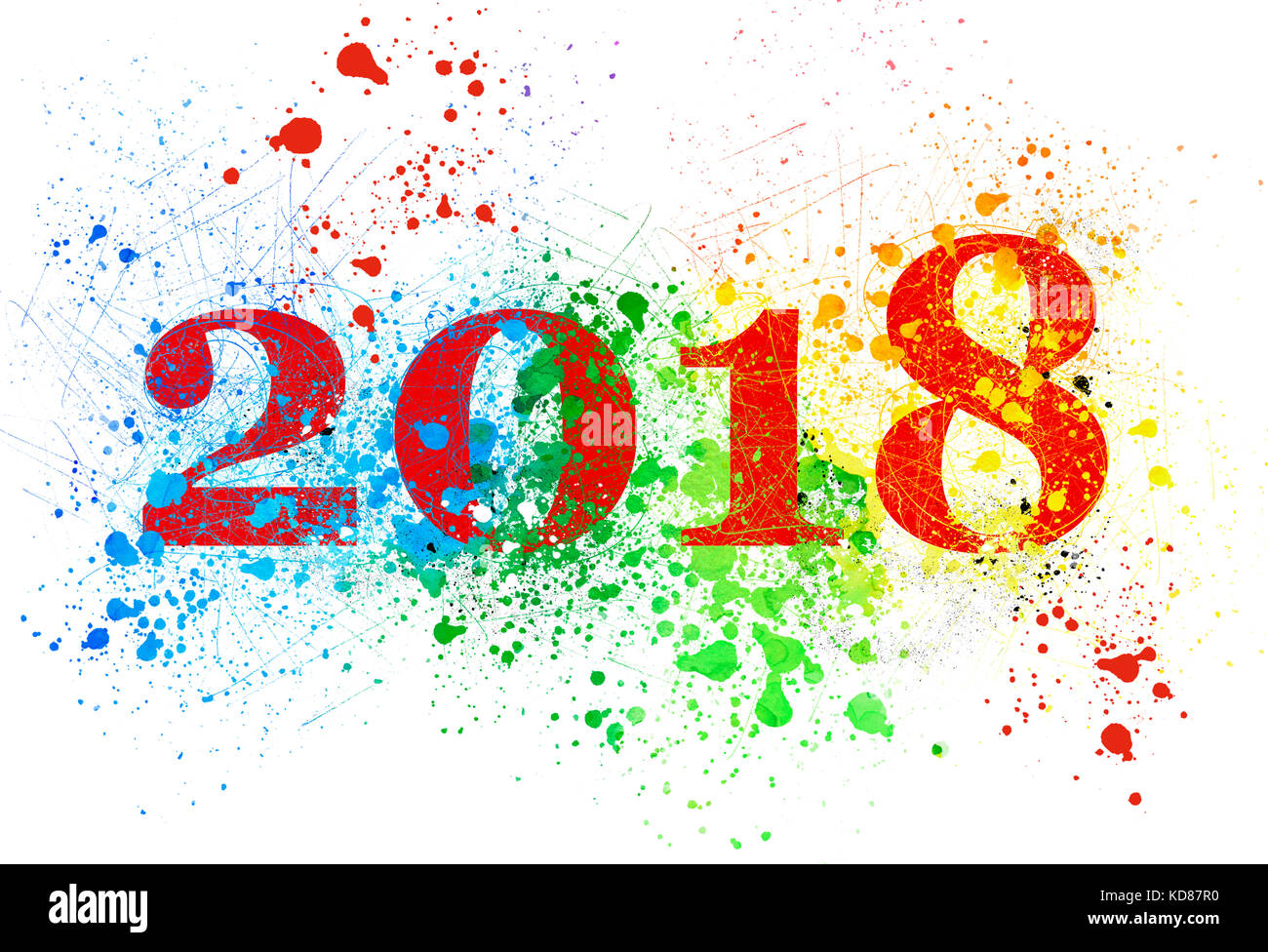 Watercolor new year christmas Cut Out Stock Images & Pictures - Alamy