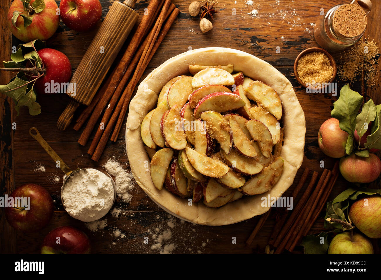 Making apple pie Stock Photo - Alamy