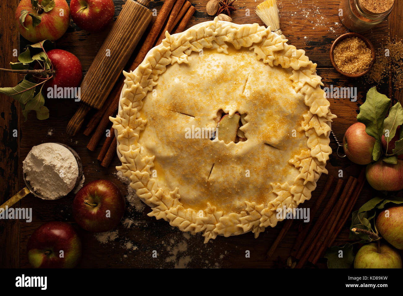 Making apple pie Stock Photo - Alamy