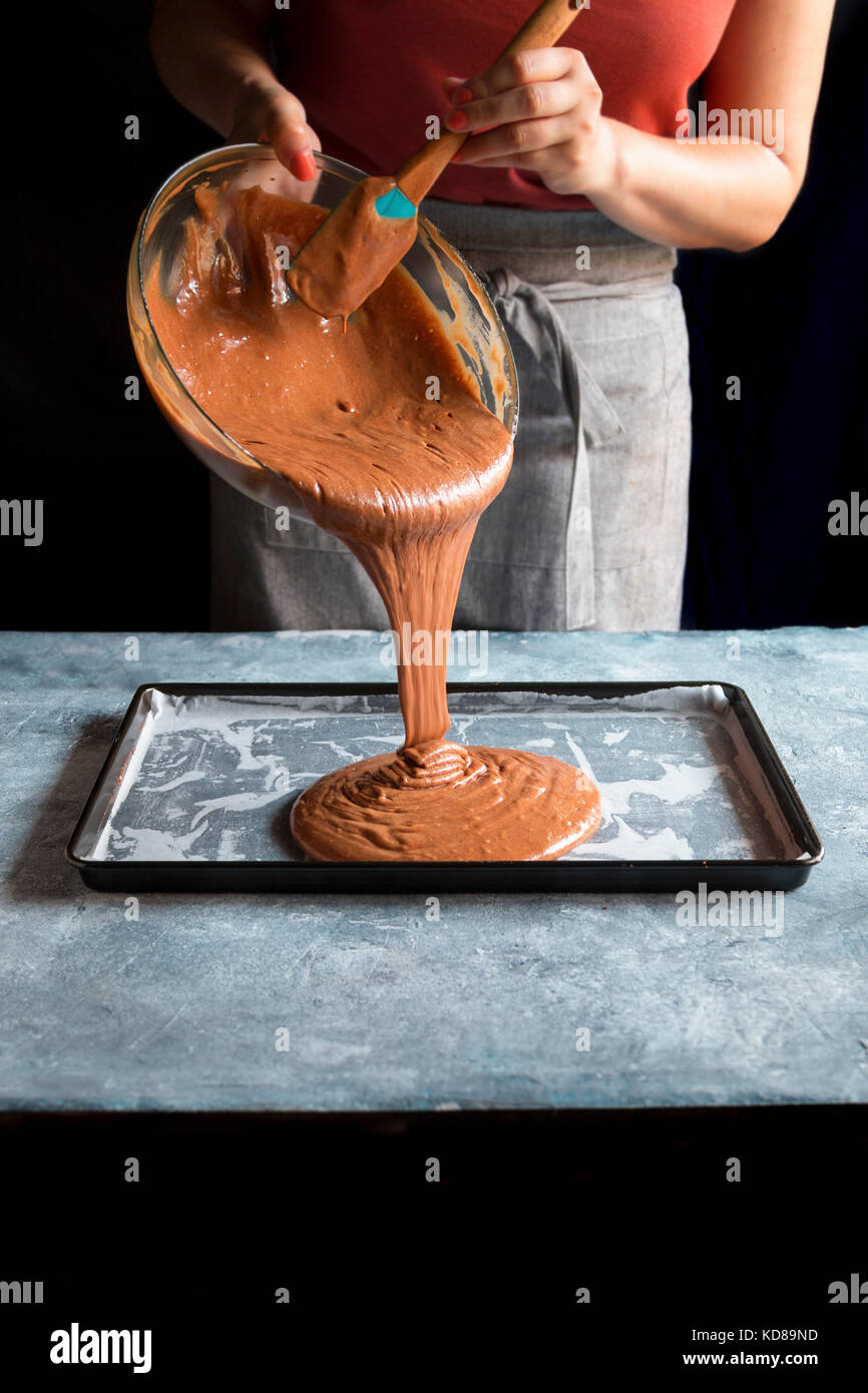 Pouring Into Cake Pan