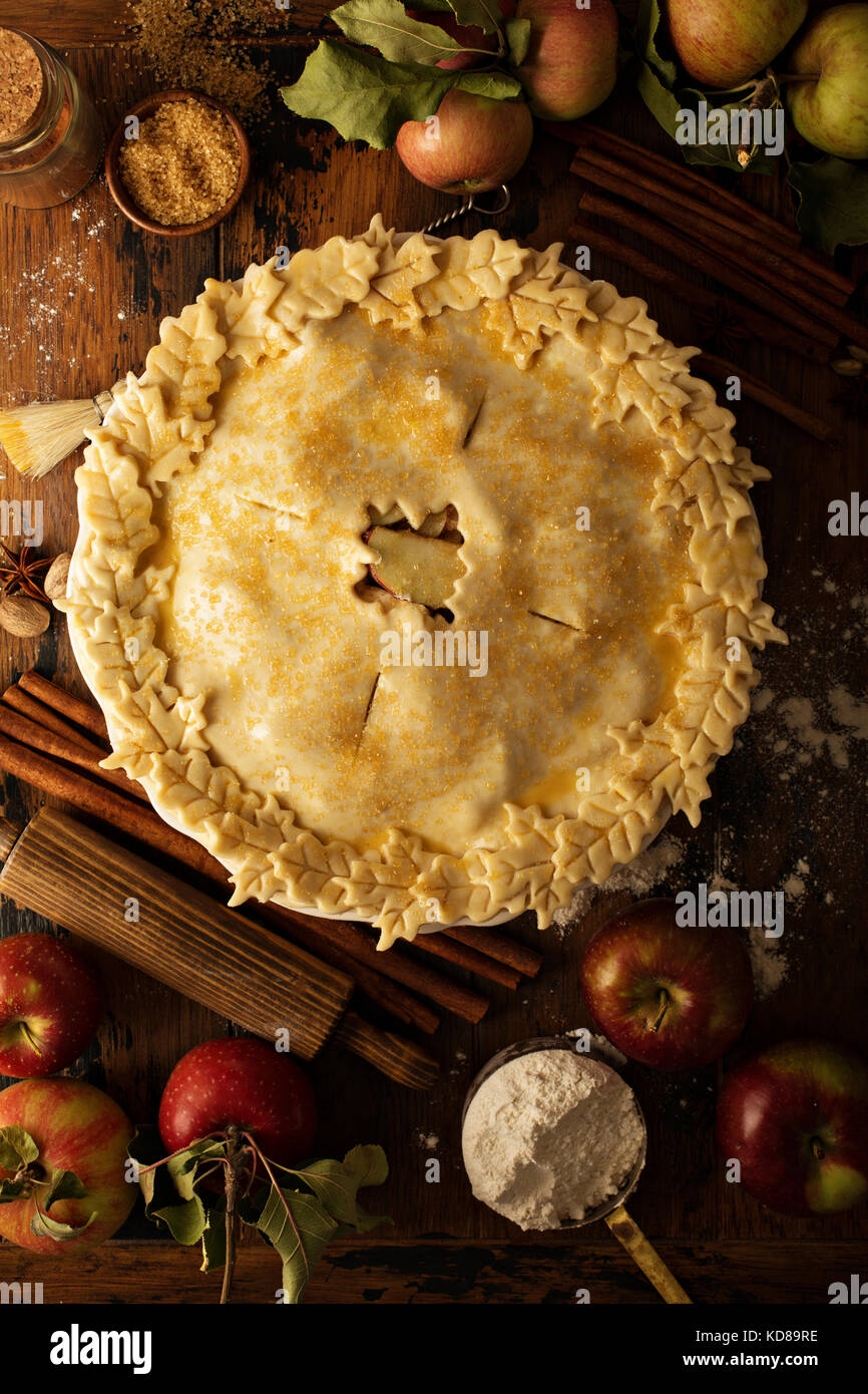 Making apple pie Stock Photo - Alamy