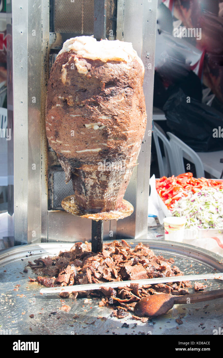 Traditional Turkish Doner Kebab on pole Stock Photo - Alamy