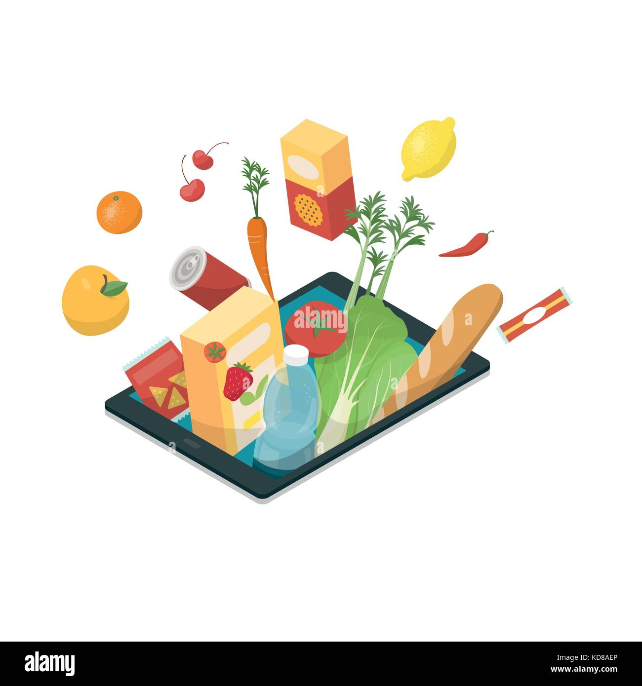 Digital grocery shopping Cut Out Stock Images & Pictures - Alamy