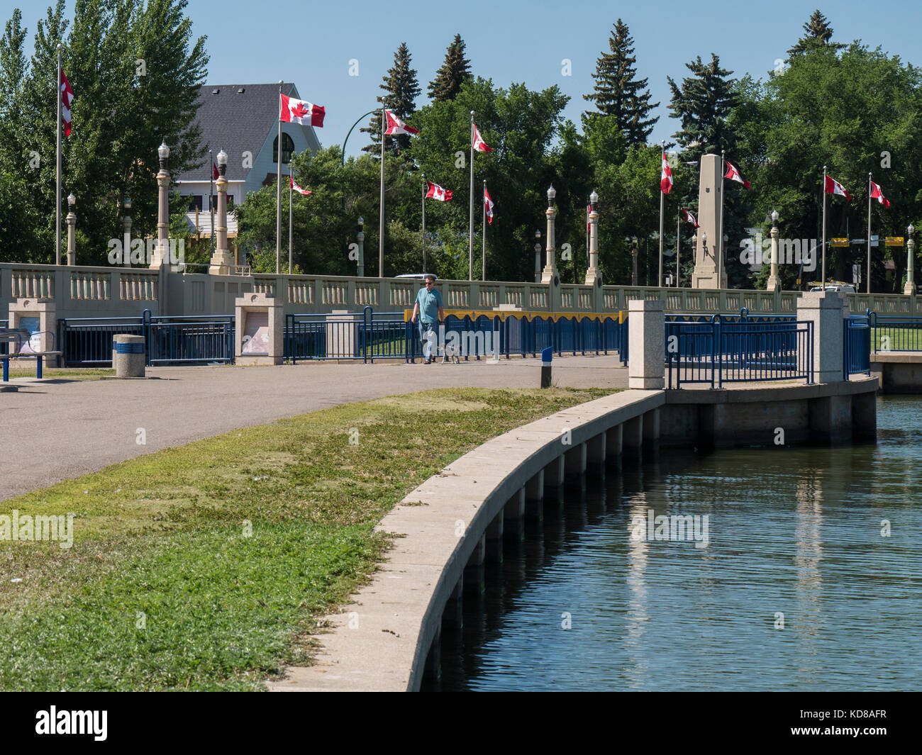 Pedestrian bridge, Lake Wascana, Regina, Saskatchewan, Canada Stock ...