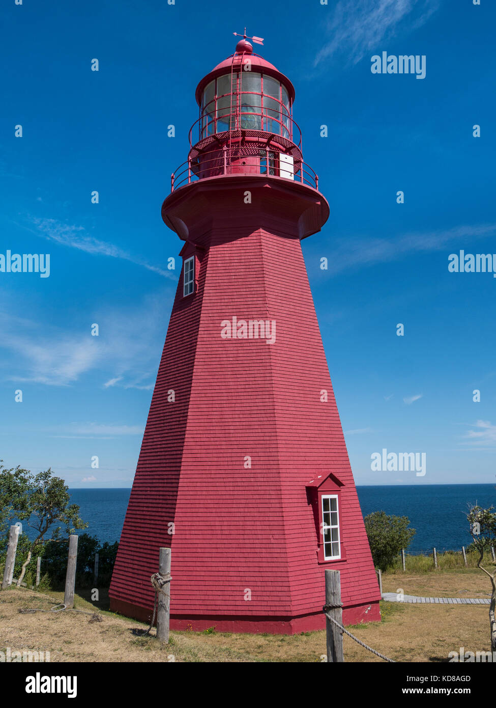 Lighthouse, Phare de la Martre, La Martre, Gaspe, Quebec, Canada Stock ...
