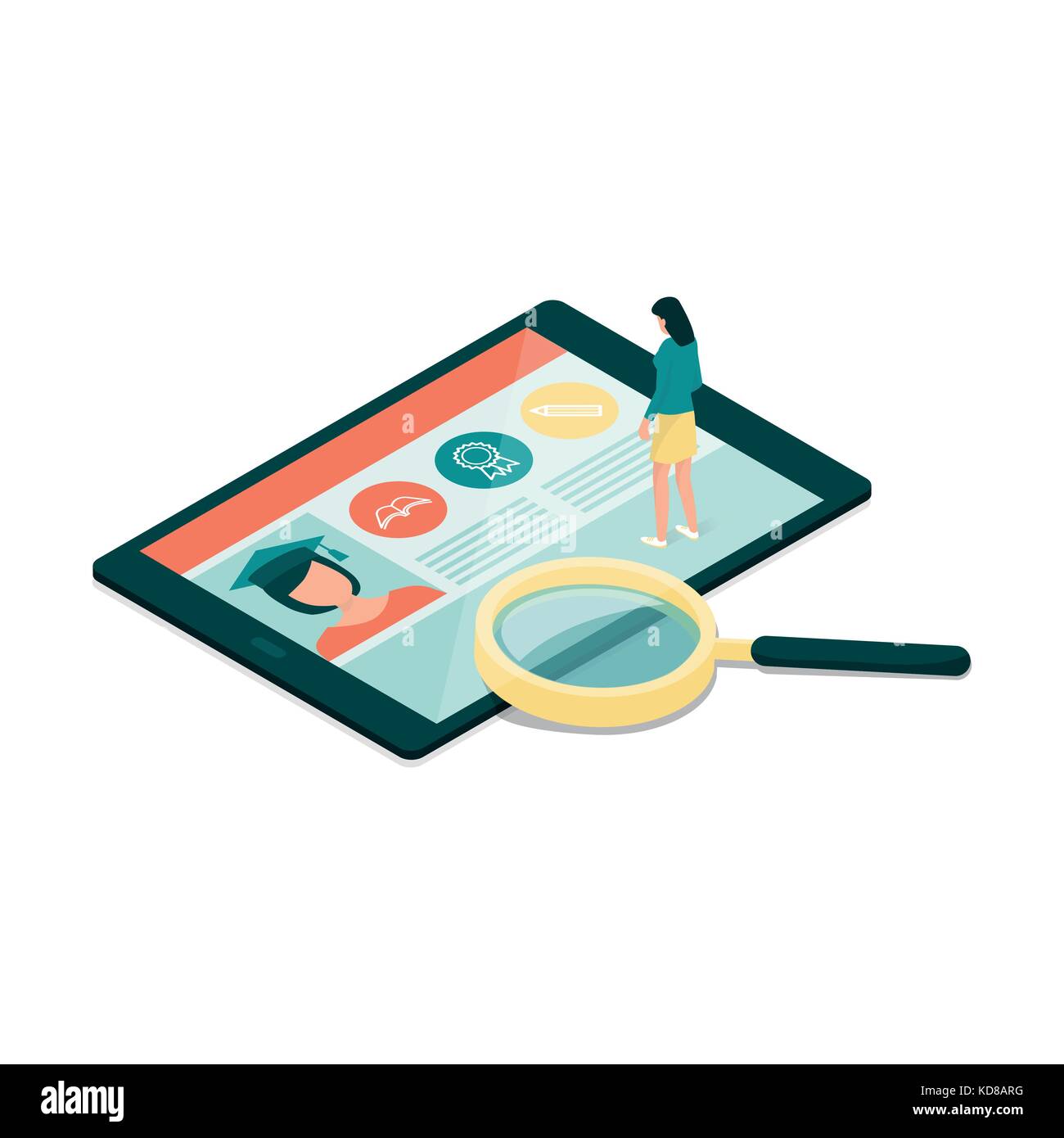 Learning online on tablet Cut Out Stock Images & Pictures - Alamy