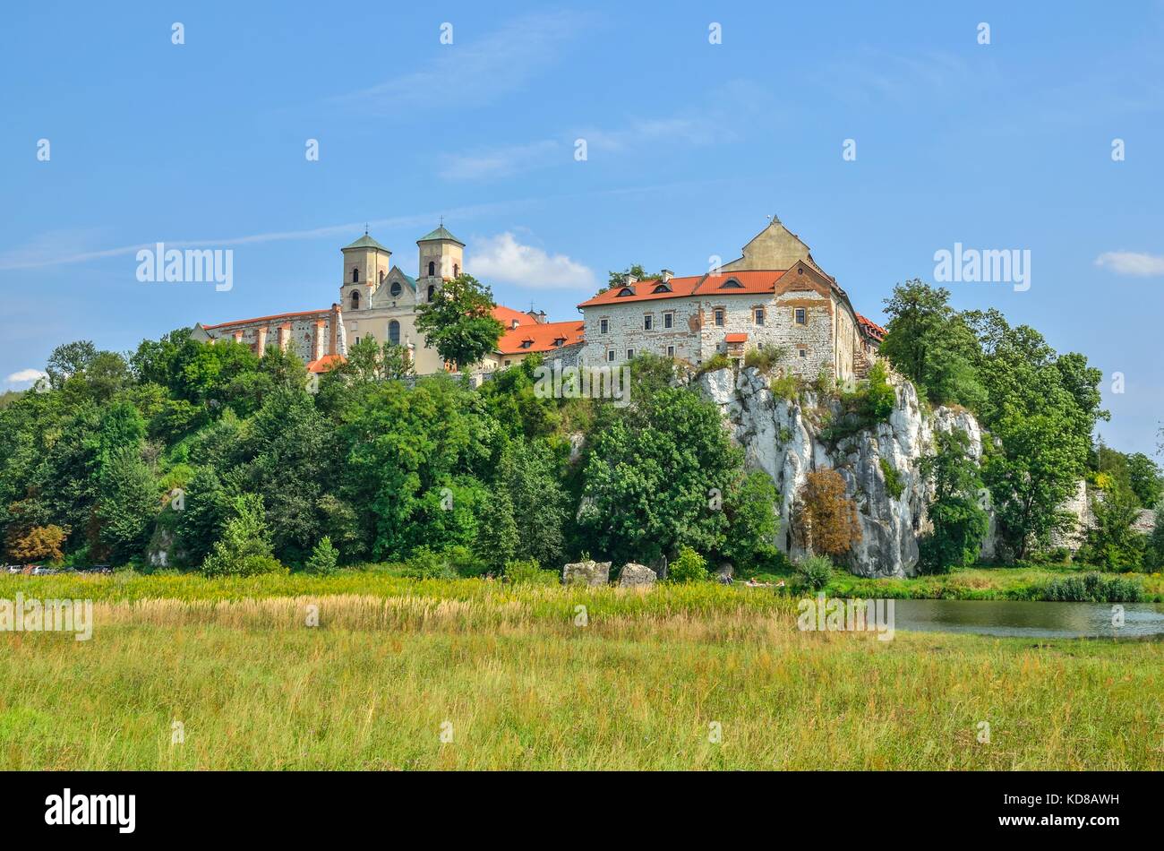 Beautiful historic monastery. Benedictine abbey in Tyniec near Krakow ...