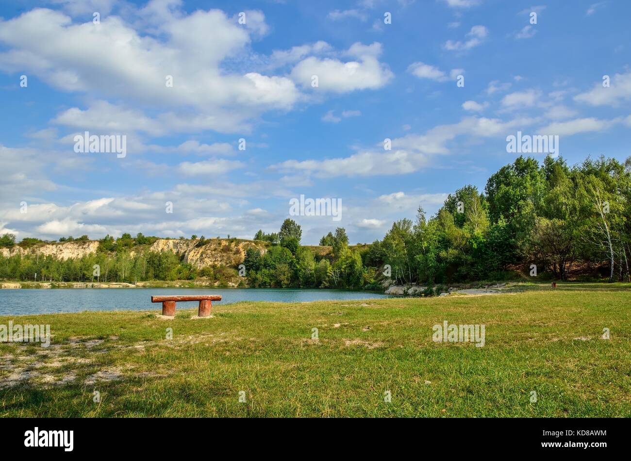 Beautiful quarry with water. Water reservoir in Trzebinia, Poland Stock ...