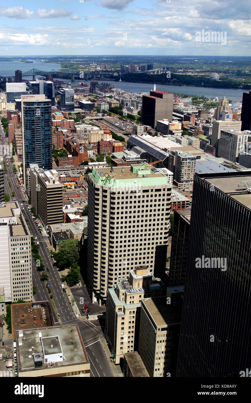 Montreal,Quebec,6 August,2016.Bird's-eye view of the city of Montreal's ...