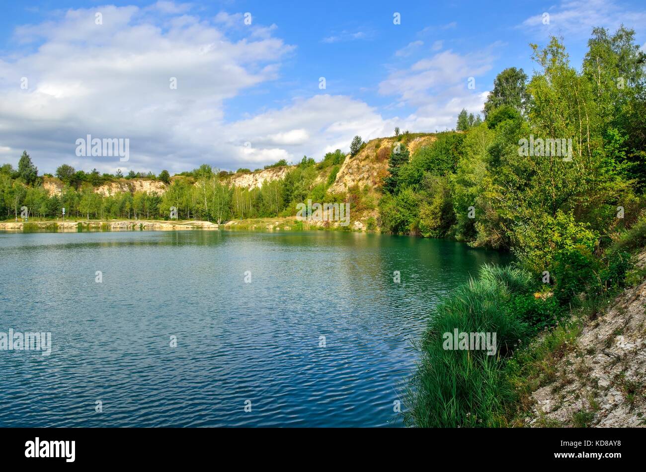 Beautiful quarry with water. Water reservoir in Trzebinia, Poland Stock ...
