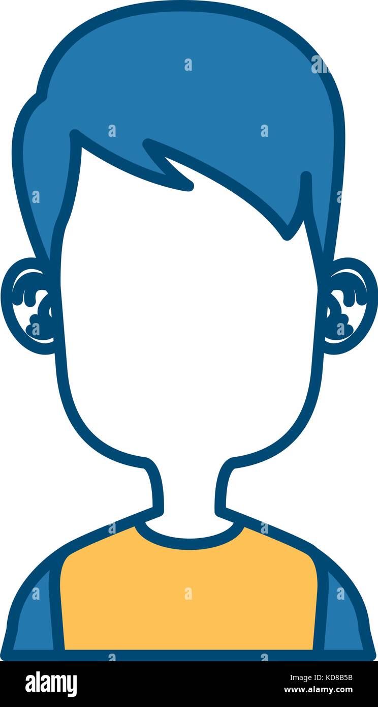 Boy faceless cartoon icon vector illustration graphic design Stock ...