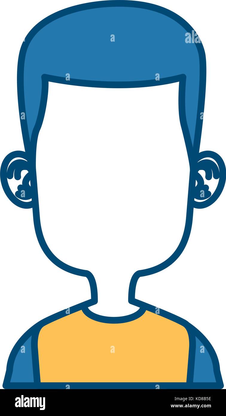 Boy faceless cartoon icon vector illustration graphic design Stock ...