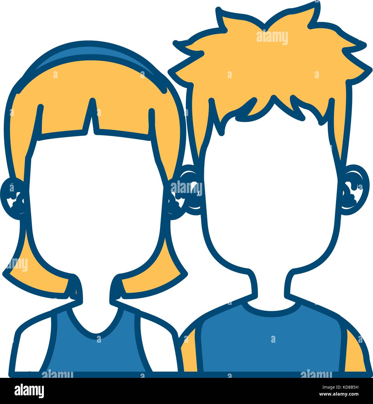 Cute kids friends cartoon icon vector illustration graphic design Stock ...