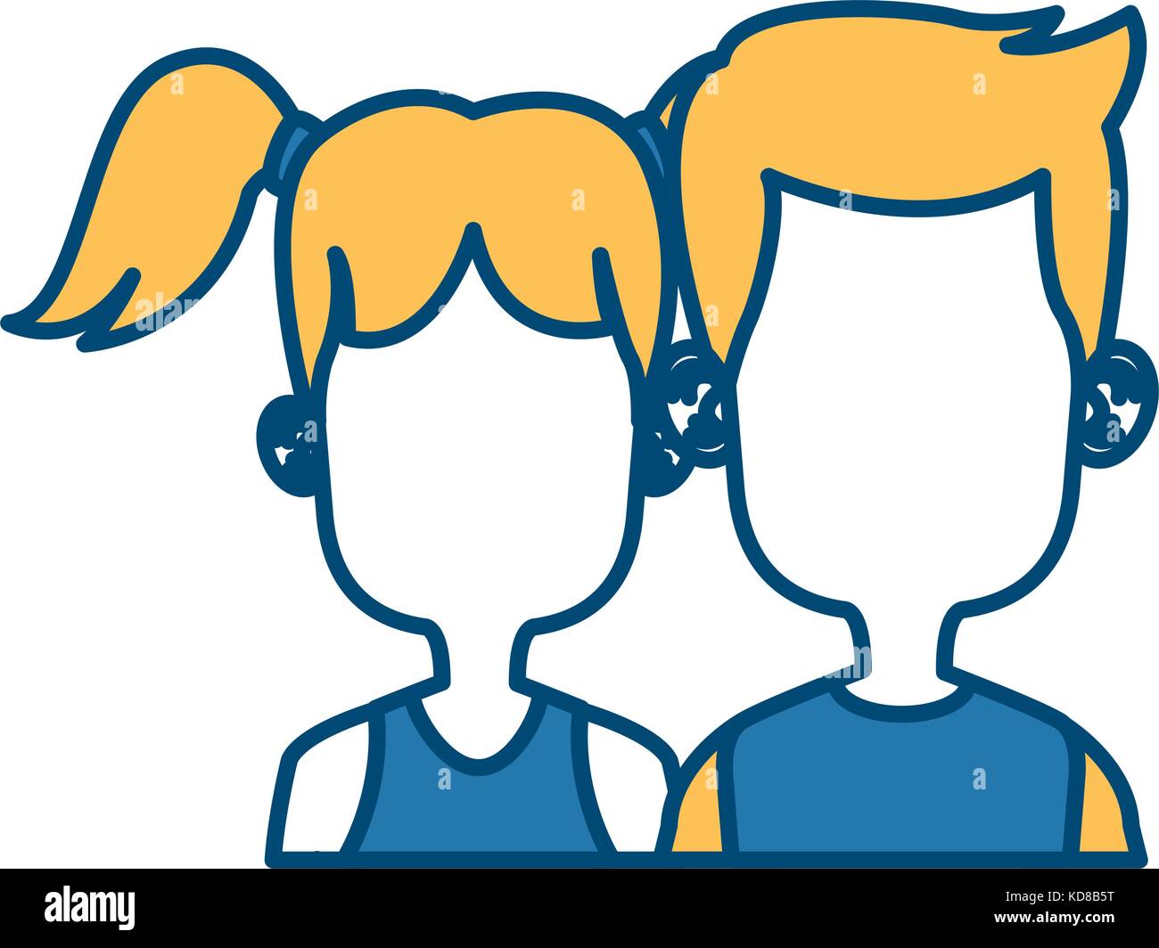 Cute kids friends cartoon icon vector illustration graphic design Stock ...