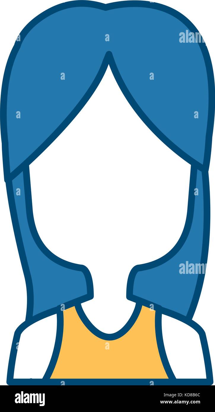 Girl faceless cartoon icon vector illustration graphic design Stock ...