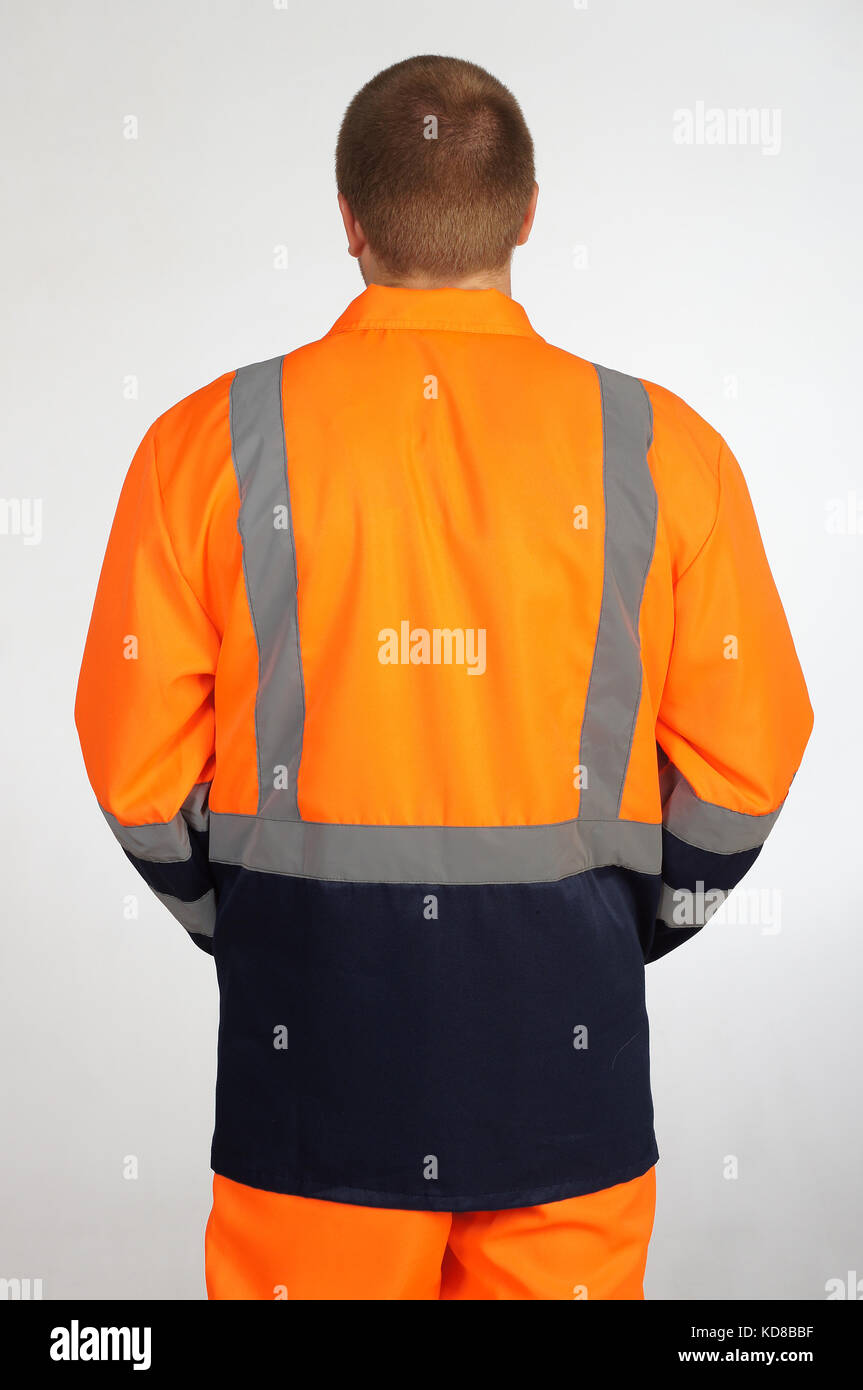 A man in overalls and work wear.Isolated studio portarit Stock Photo ...