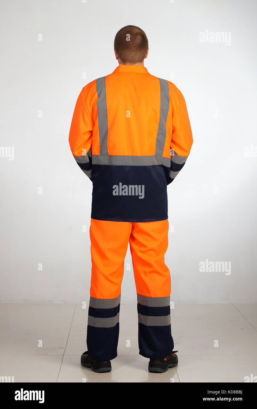 A man in overalls and work wear.Isolated studio portarit Stock Photo ...