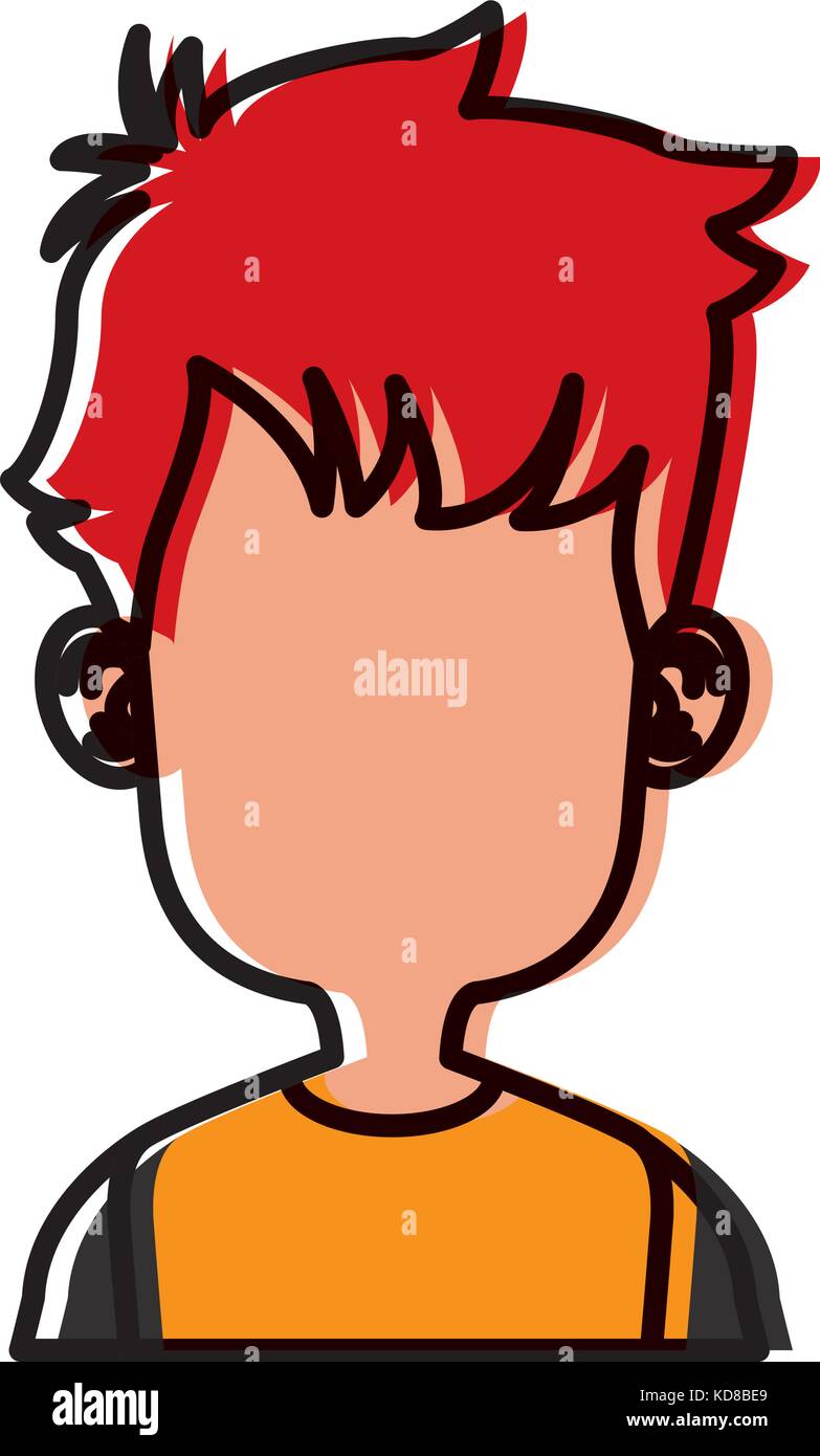 Boy faceless cartoon icon vector illustration graphic design Stock ...