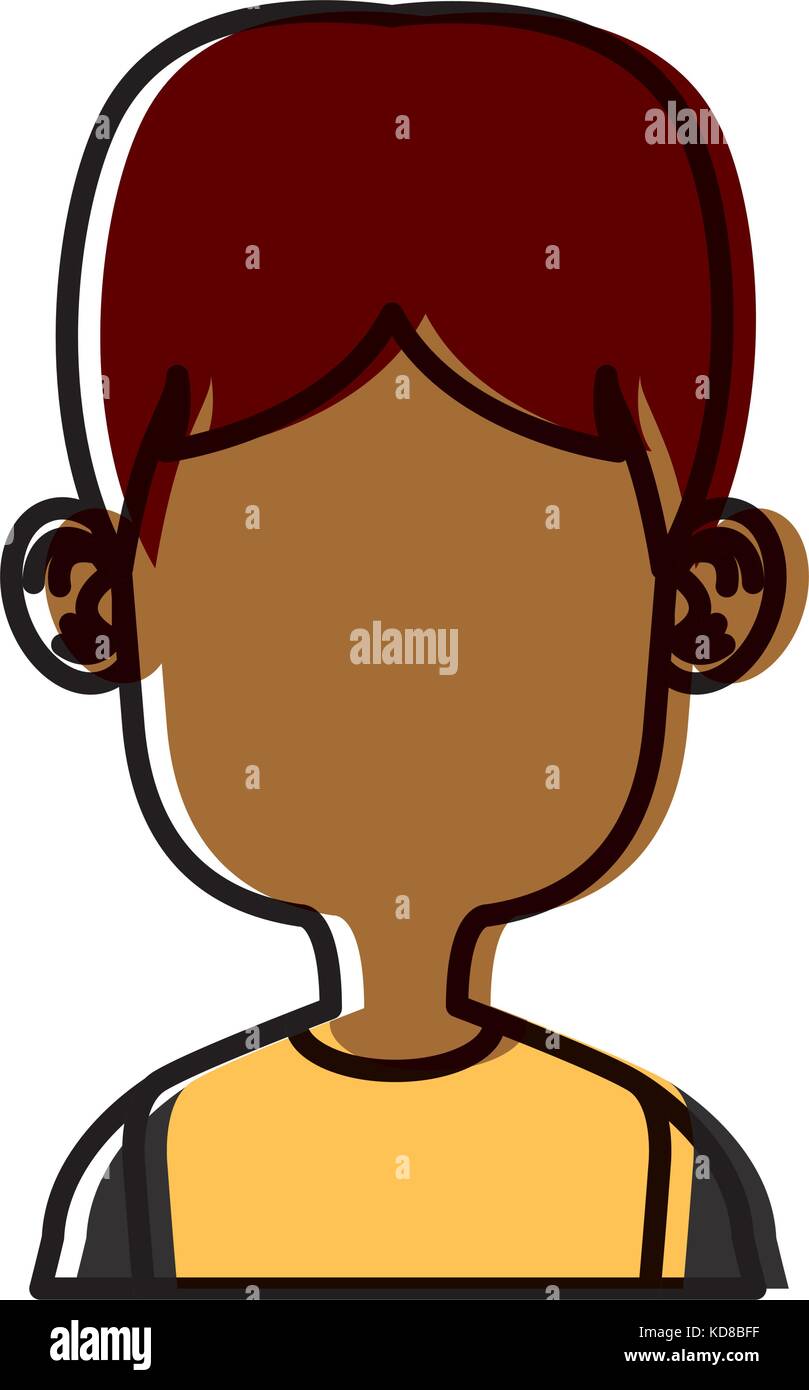Boy faceless cartoon icon vector illustration graphic design Stock ...
