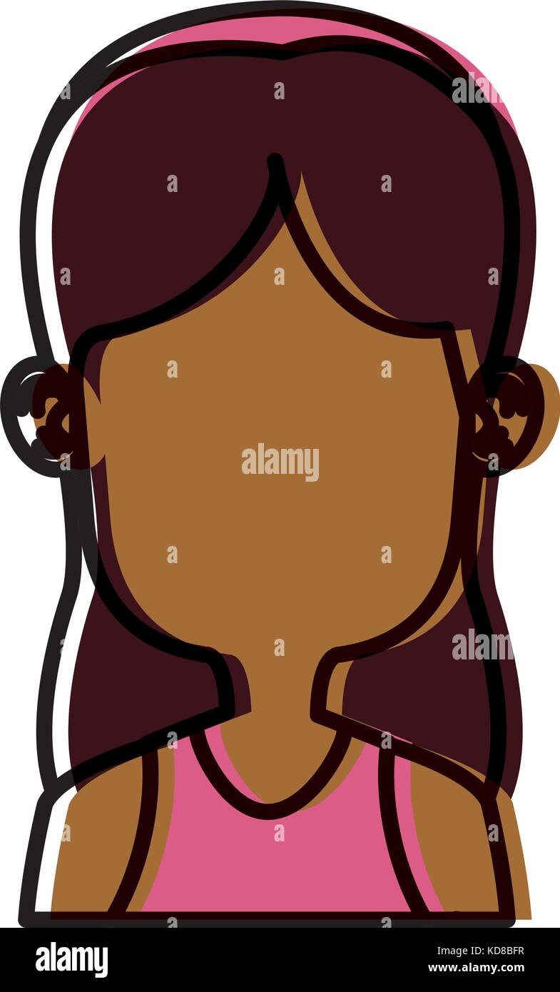 Girl faceless cartoon icon vector illustration graphic design Stock ...