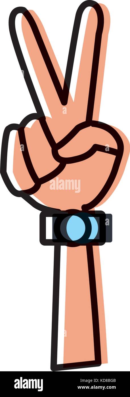 Hand peace symbol icon vector illustration graphic design Stock Vector ...
