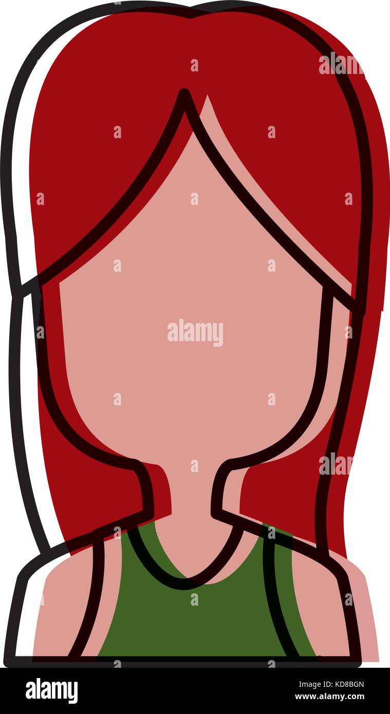 Girl faceless cartoon icon vector illustration graphic design Stock ...