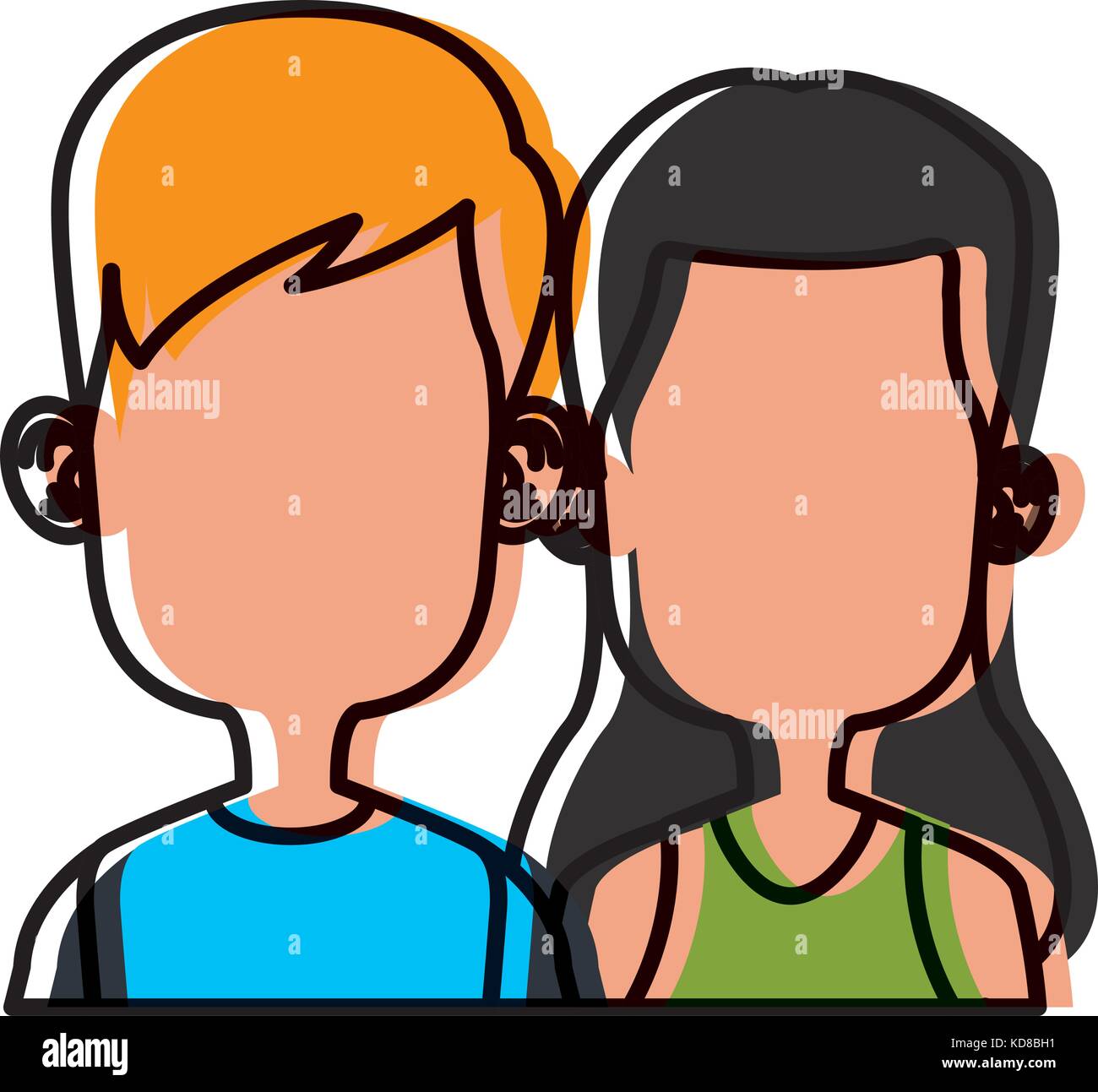 Cute kids friends cartoon icon vector illustration graphic design Stock ...