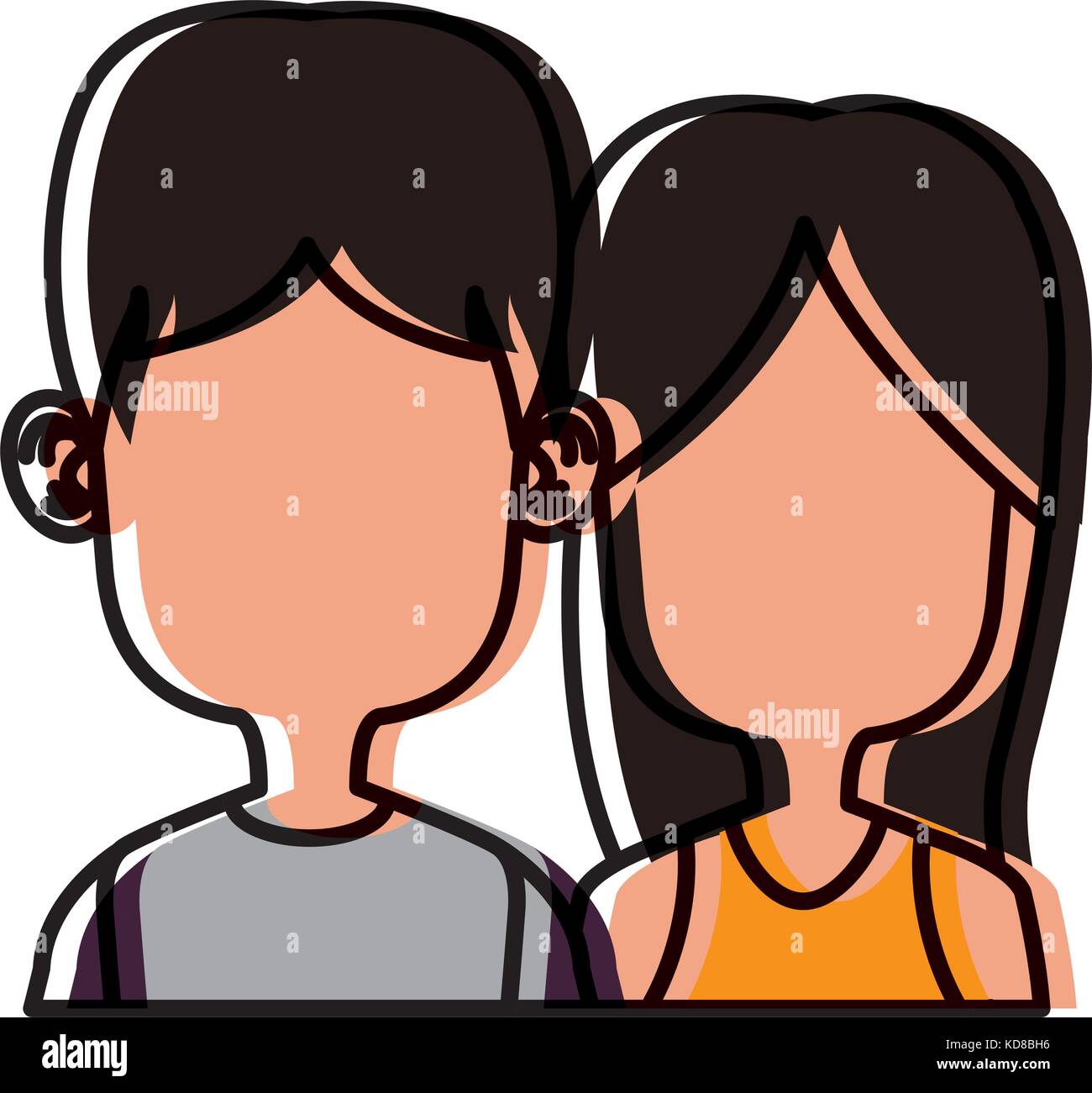 Cute kids friends cartoon icon vector illustration graphic design Stock ...