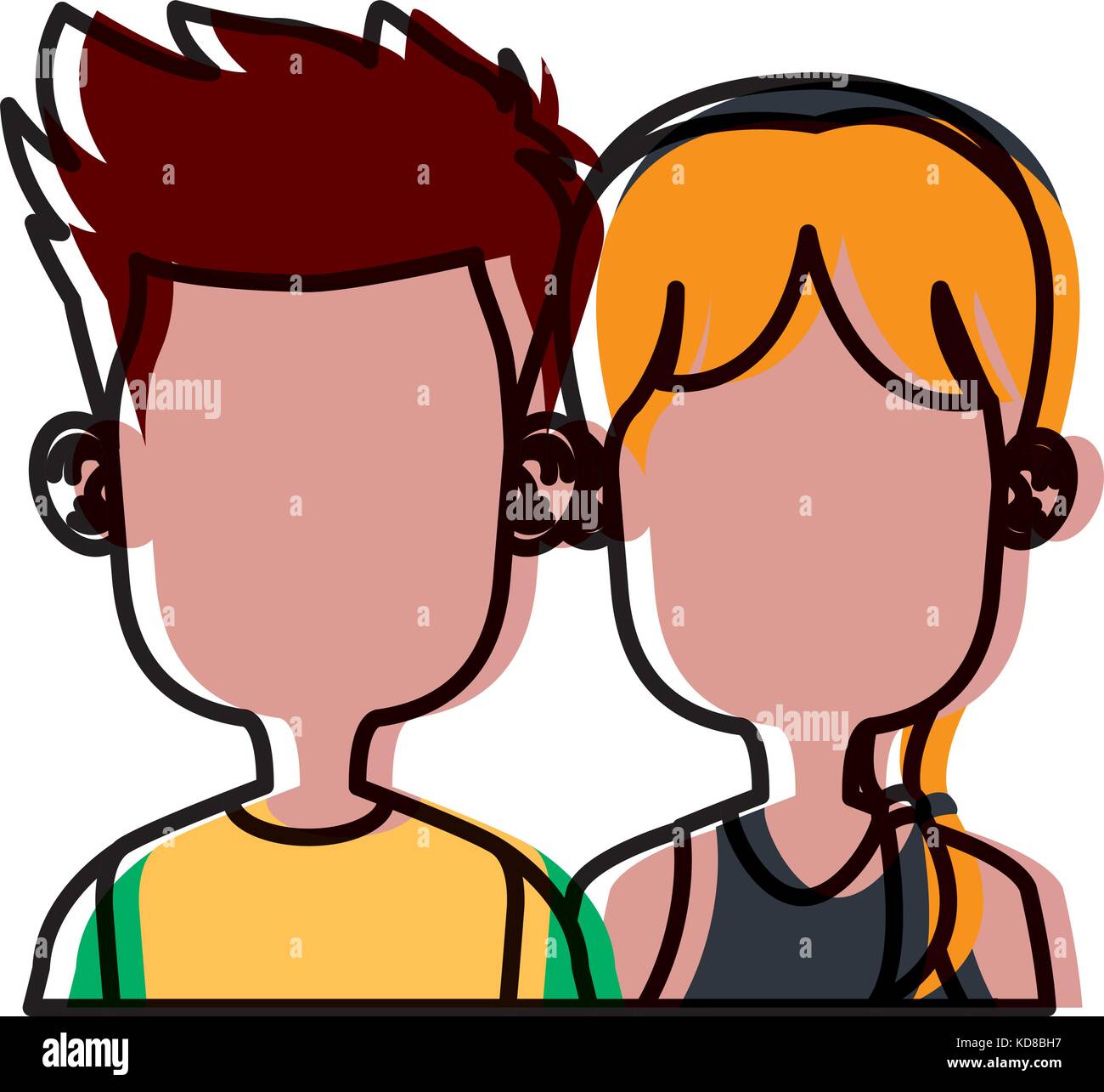 Cute kids friends cartoon icon vector illustration graphic design Stock ...