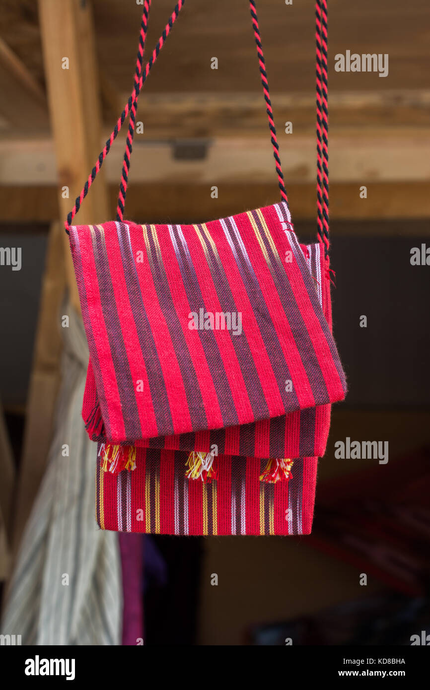 Traditional style handmade woven bags made of fabric Stock Photo - Alamy