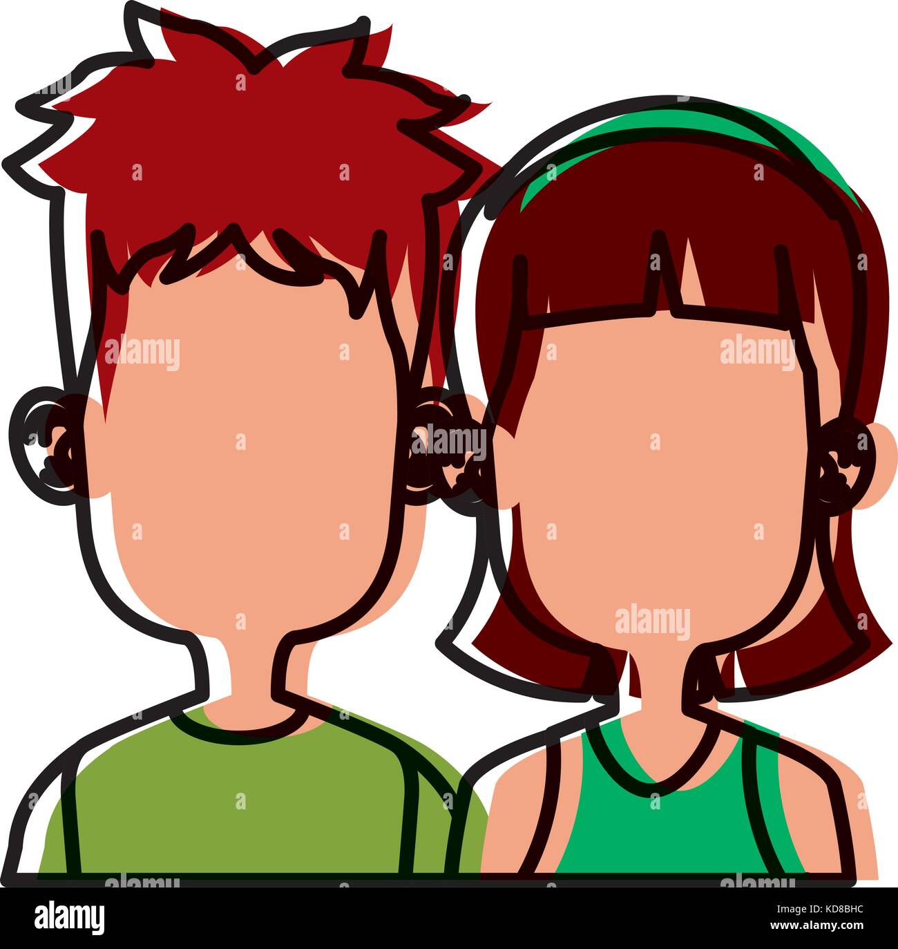 Cute kids friends cartoon icon vector illustration graphic design Stock ...