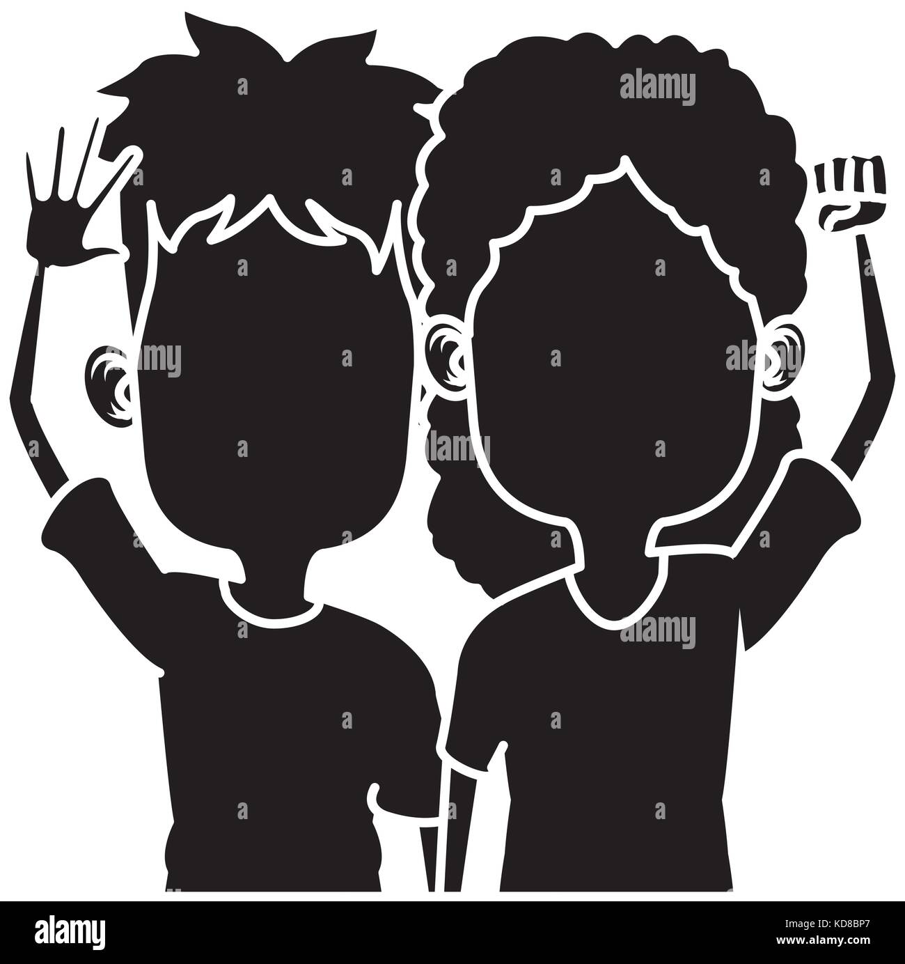 Cute kids friends cartoon icon vector illustration graphic design Stock ...