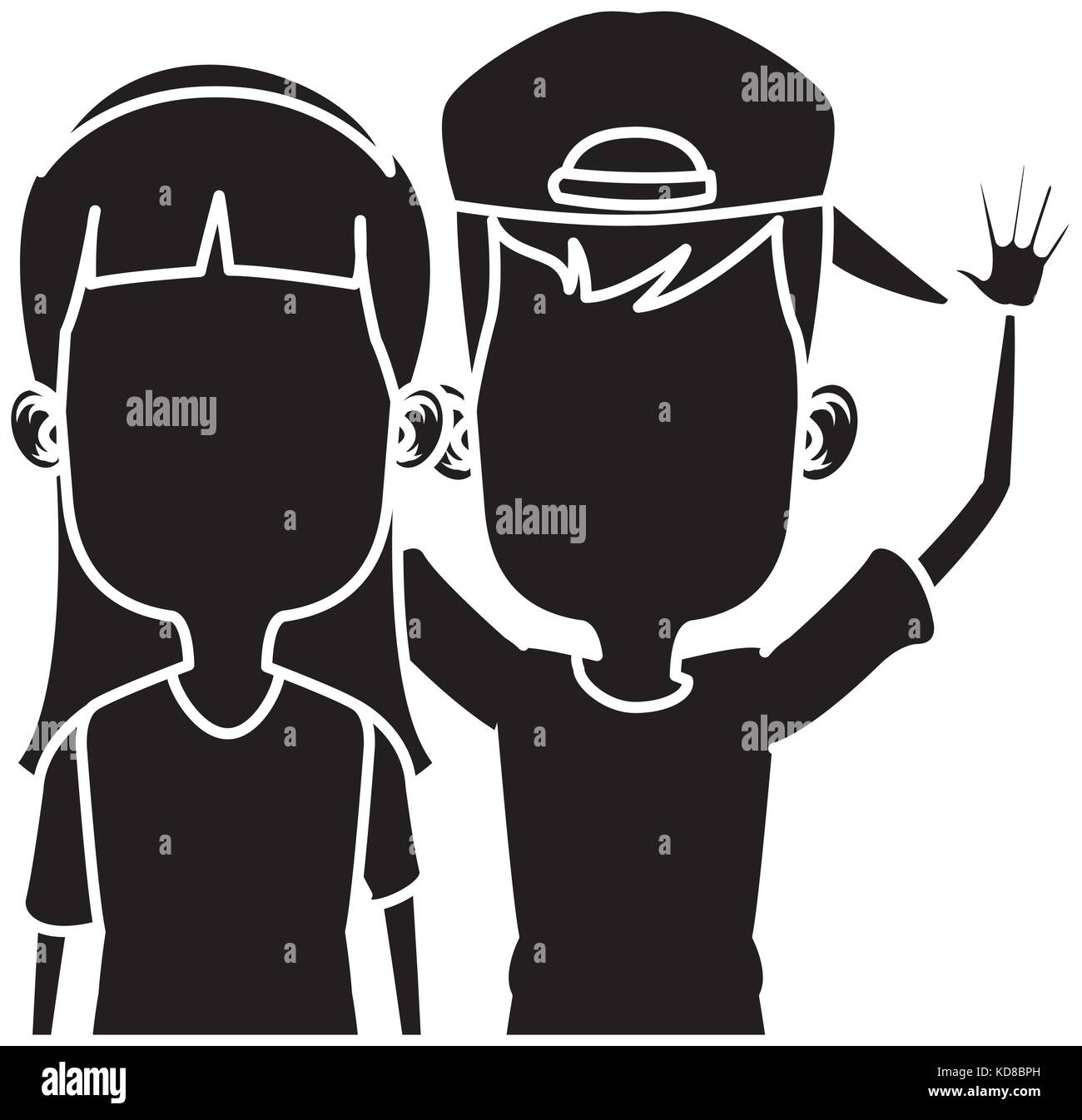 Cute kids friends cartoon icon vector illustration graphic design Stock ...