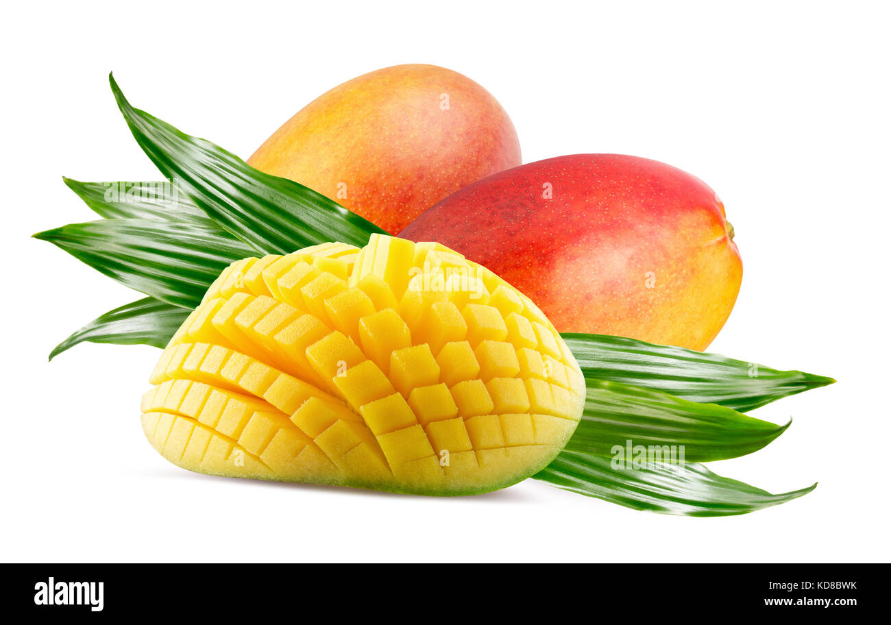 mangoes isolated on a white background Stock Photo - Alamy