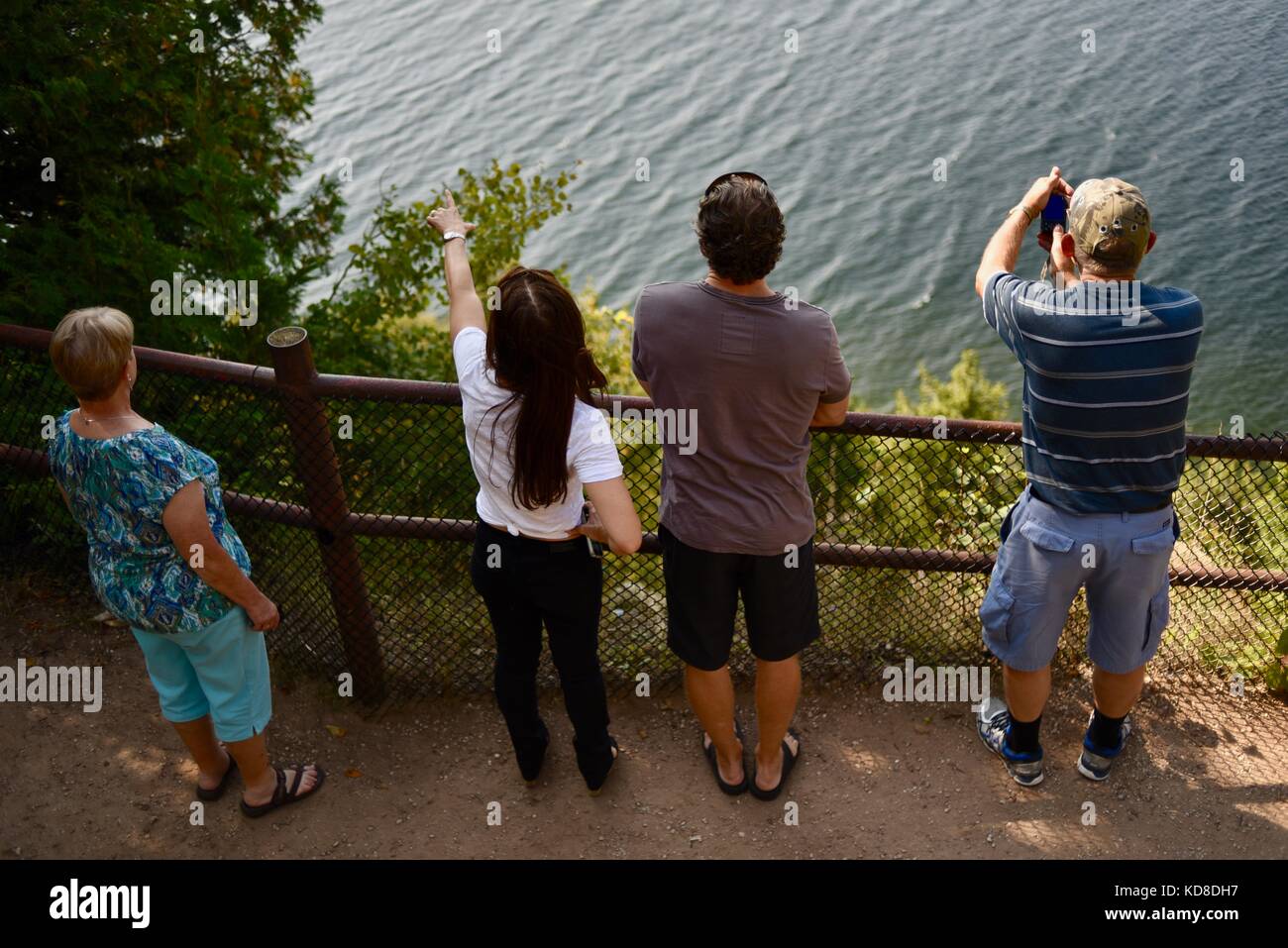 Group of people enjoying views of Green Bay from vista point at 174 ...