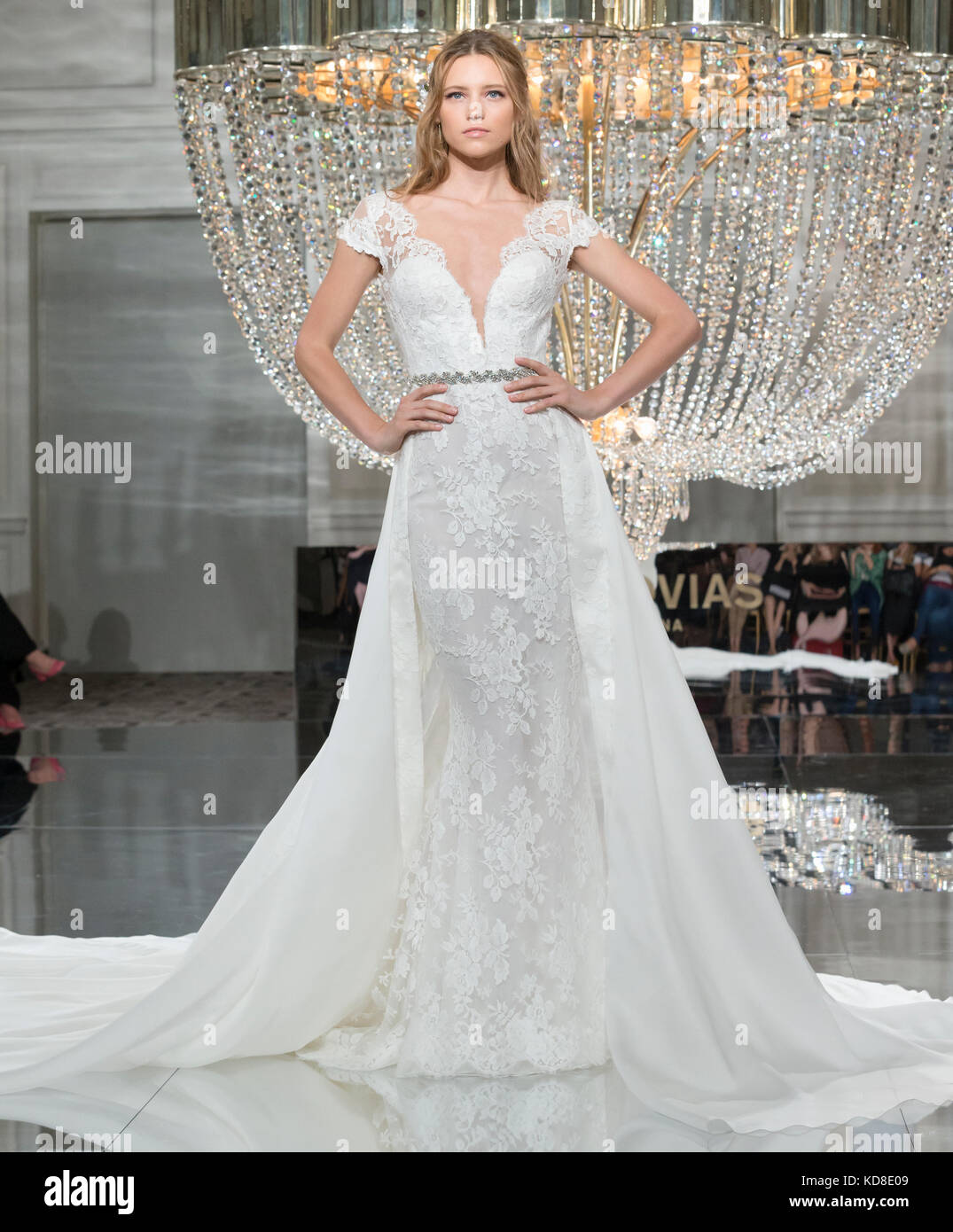 NEW YORK, NY - October 7, 2017: A model walks the runway at the ...