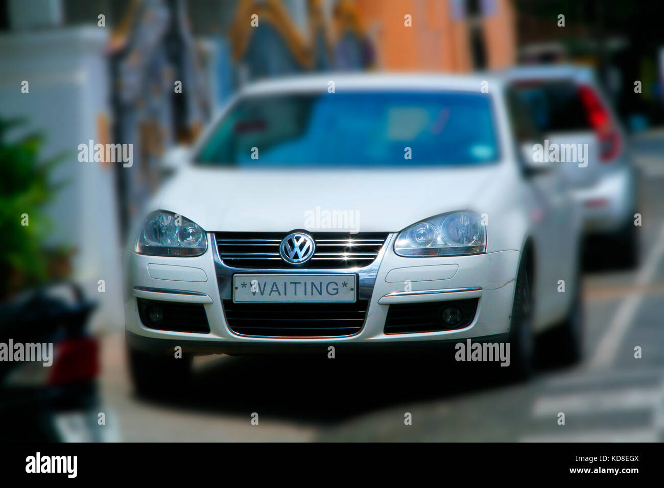 New white Volkswagen car Stock Photo - Alamy
