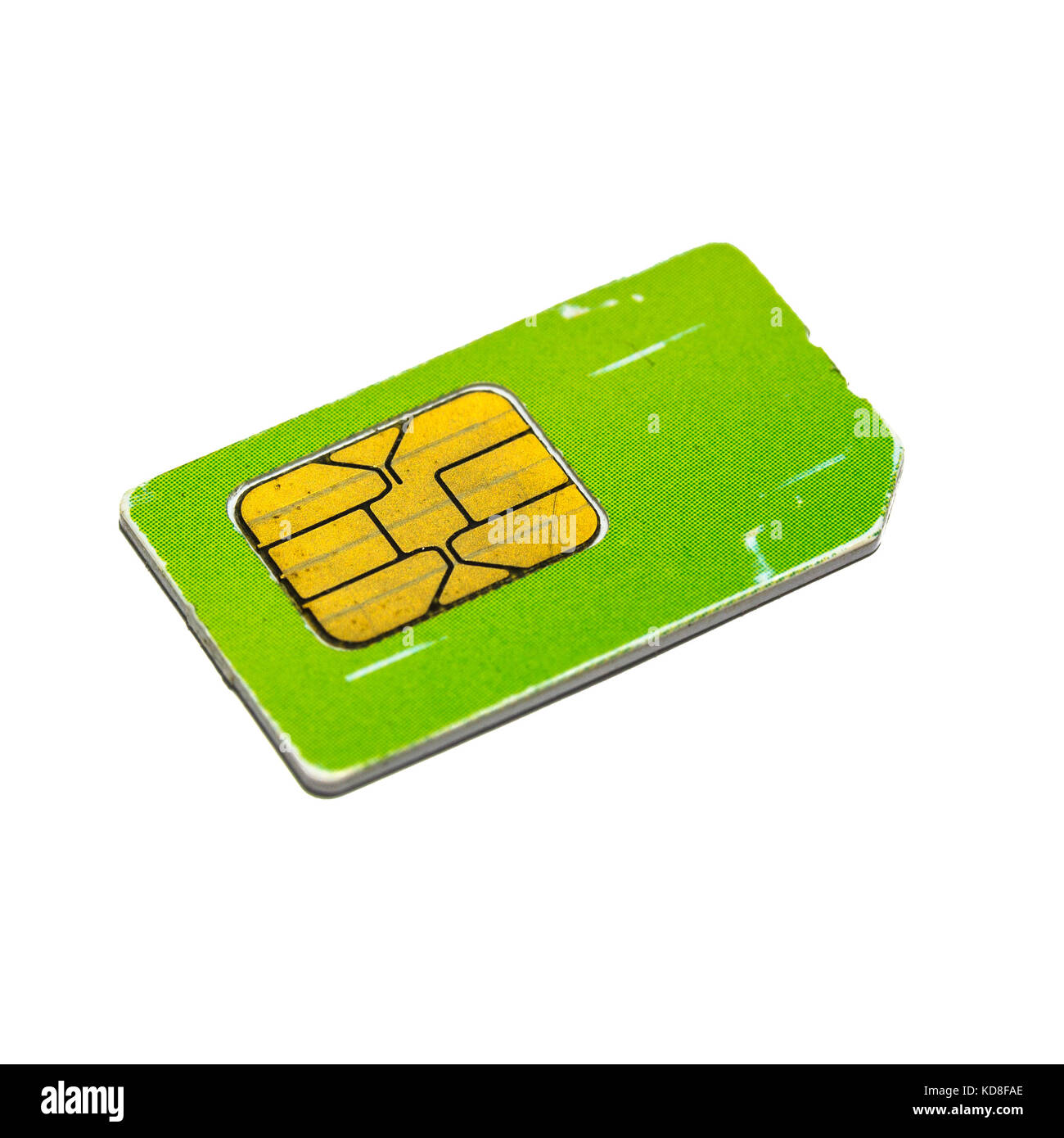 mobile sim card isolated on white background Stock Photo - Alamy