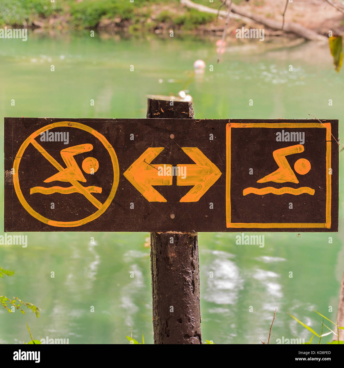 Danger deep water sign board hi-res stock photography and images - Alamy