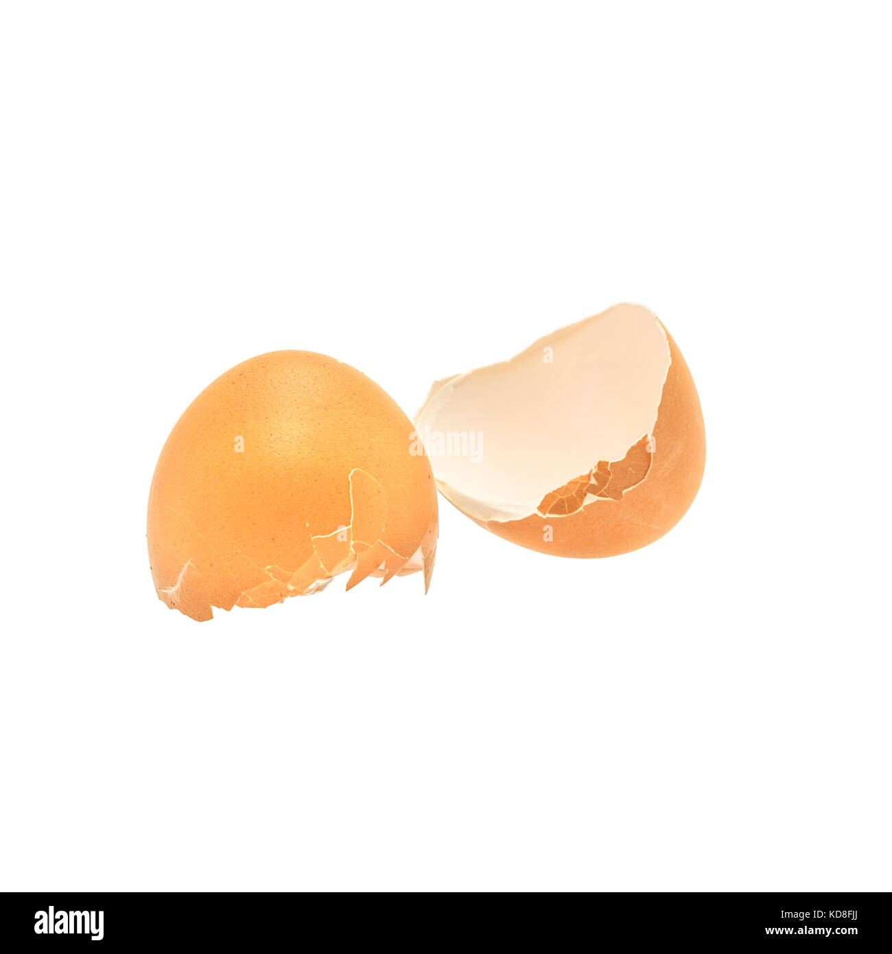 broken eggshell on white background Stock Photo - Alamy