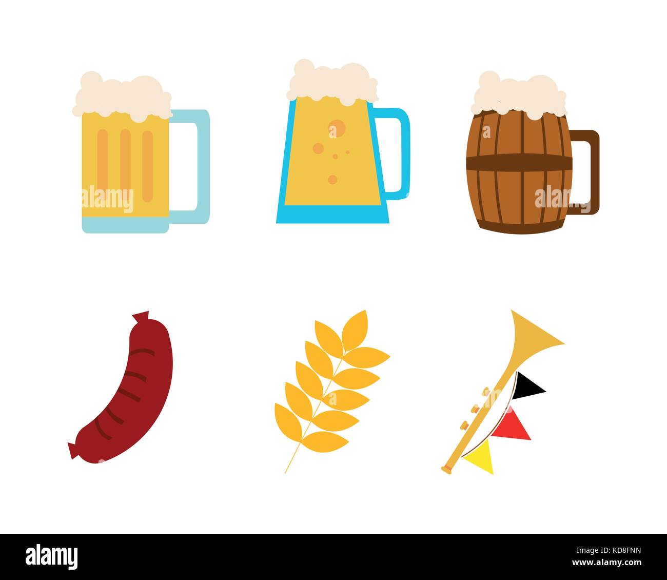 Oktoberfest Items Simple Illustration Stock Vector Image & Art - Alamy