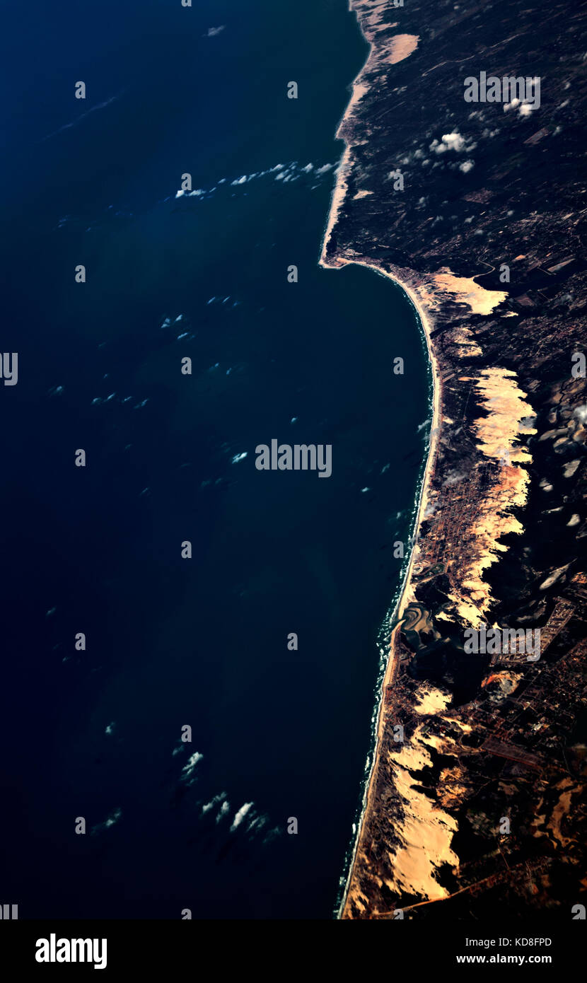 Aerial view of brazilian Atlantic coast, state Ceará, Brazil, South ...