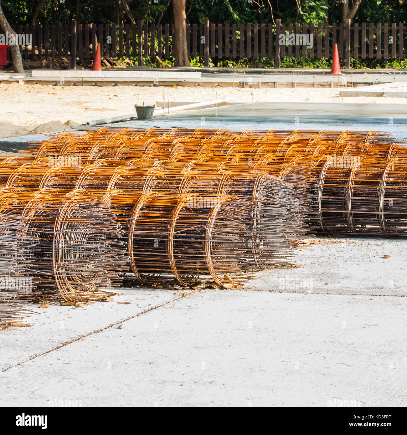Old rusty wire on the ground in construction Stock Photo - Alamy