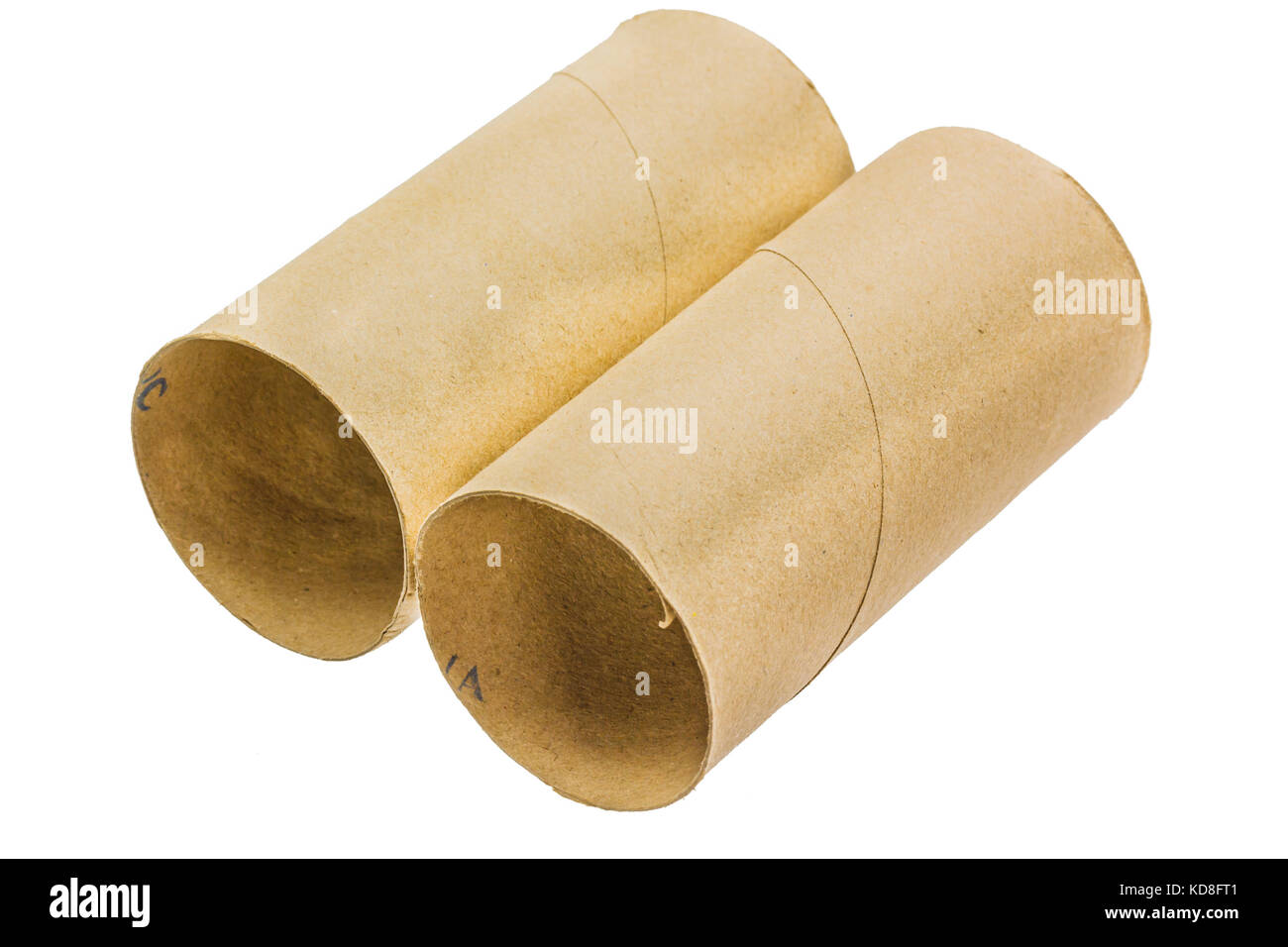 empty toilet roll isolated on white background Stock Photo - Alamy