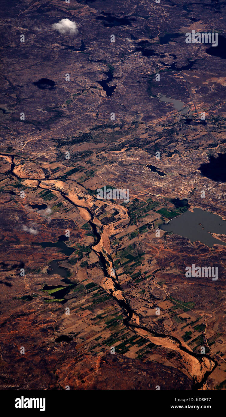 Aerial view of brazilian hinterland, Brazil, South America Stock Photo ...