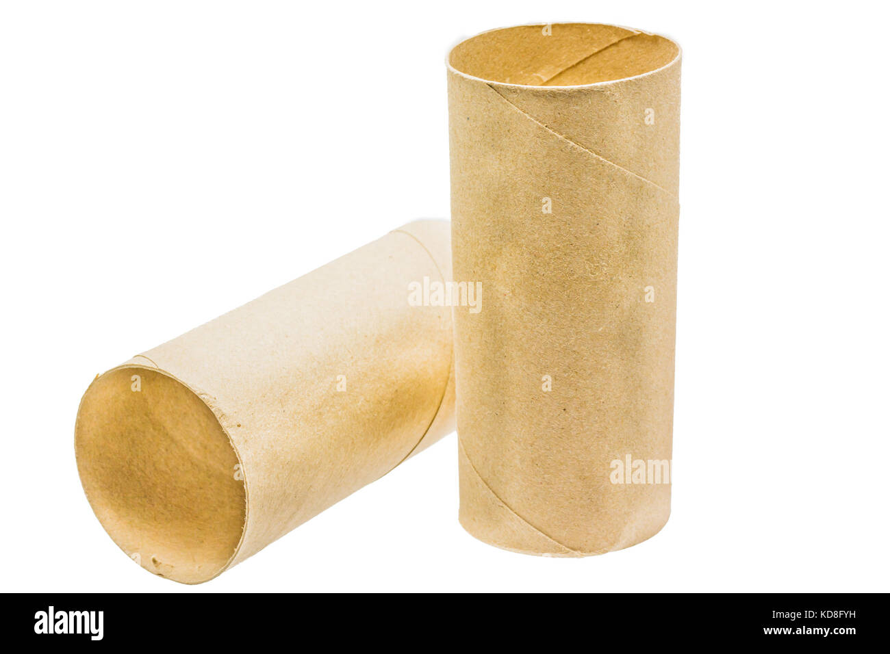 empty toilet roll isolated on white background Stock Photo - Alamy