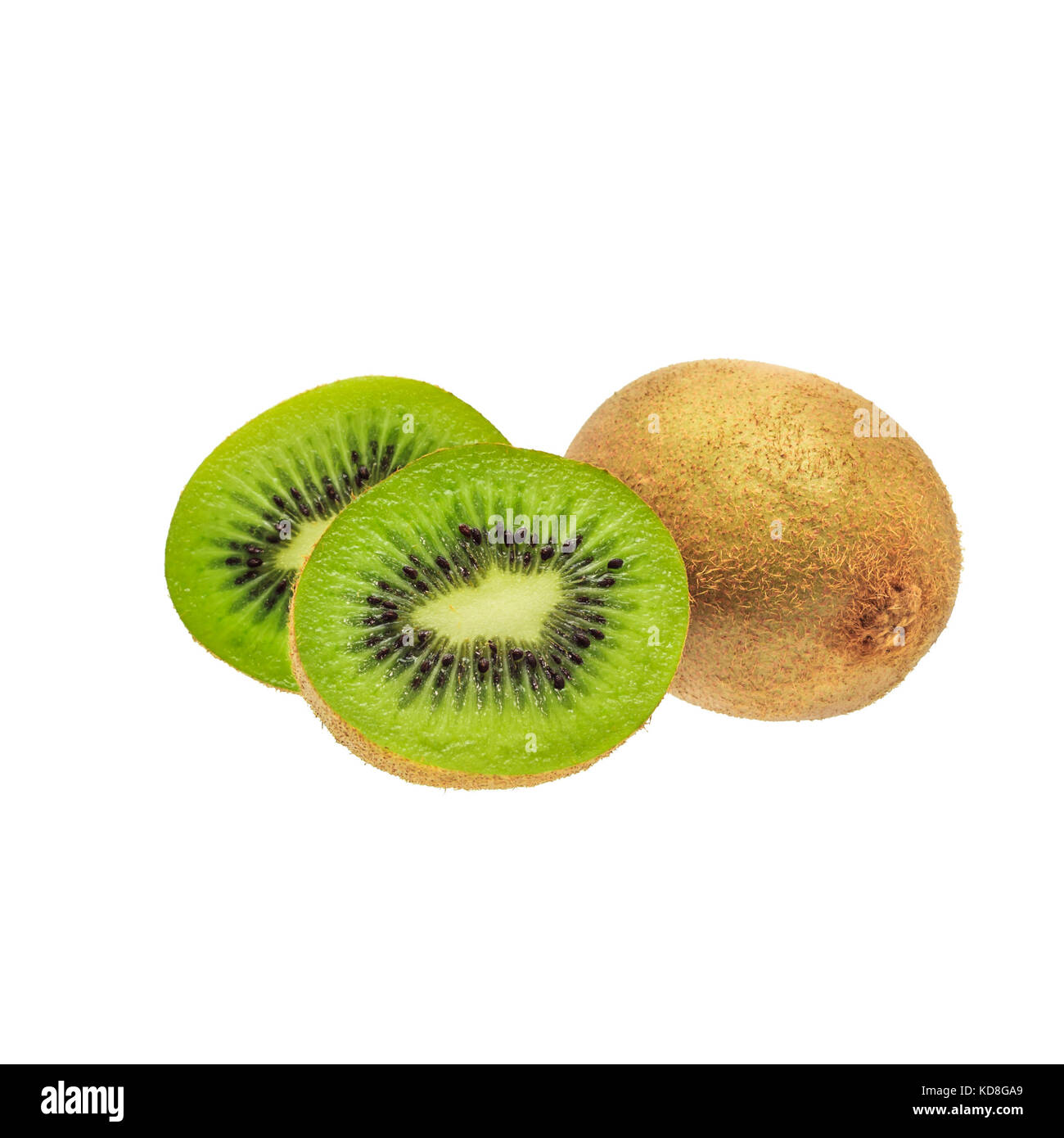 Sliced kiwi fruit segment isolated on white background cutout Stock ...