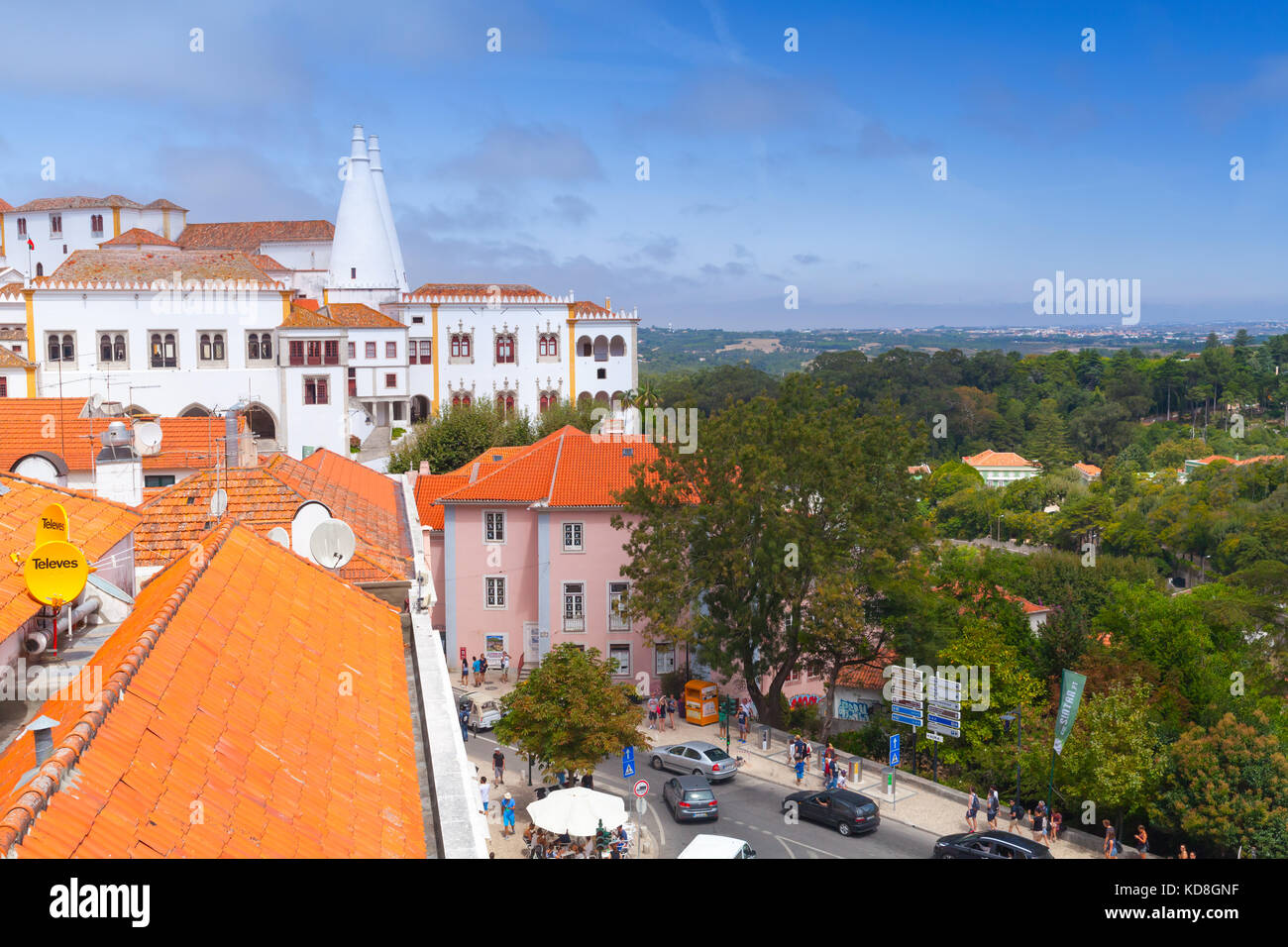Sintra, Portugal - August 14, 2017: The Palace of Sintra. Town Palace ...