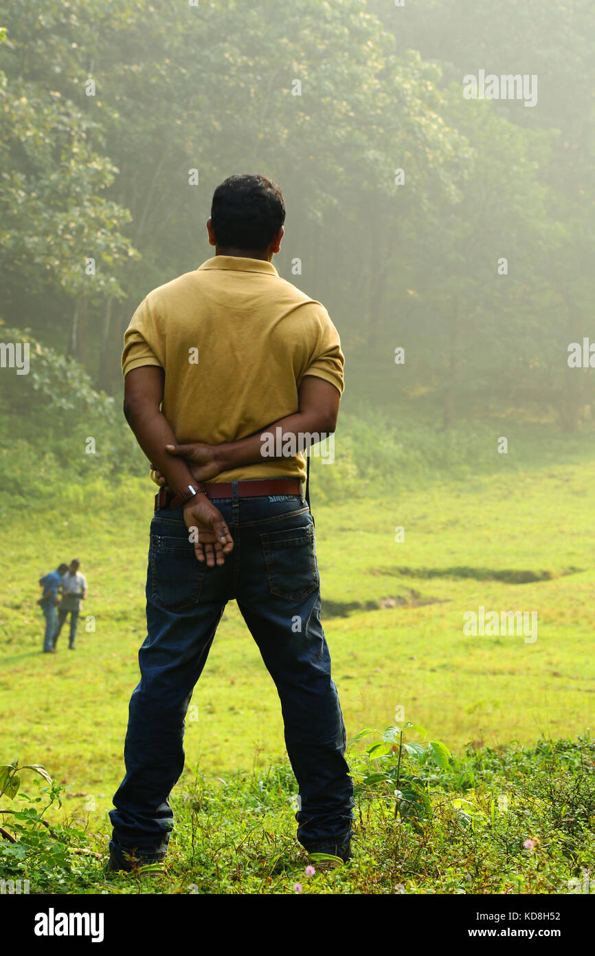 Young man back turned camera hi-res stock photography and images - Alamy