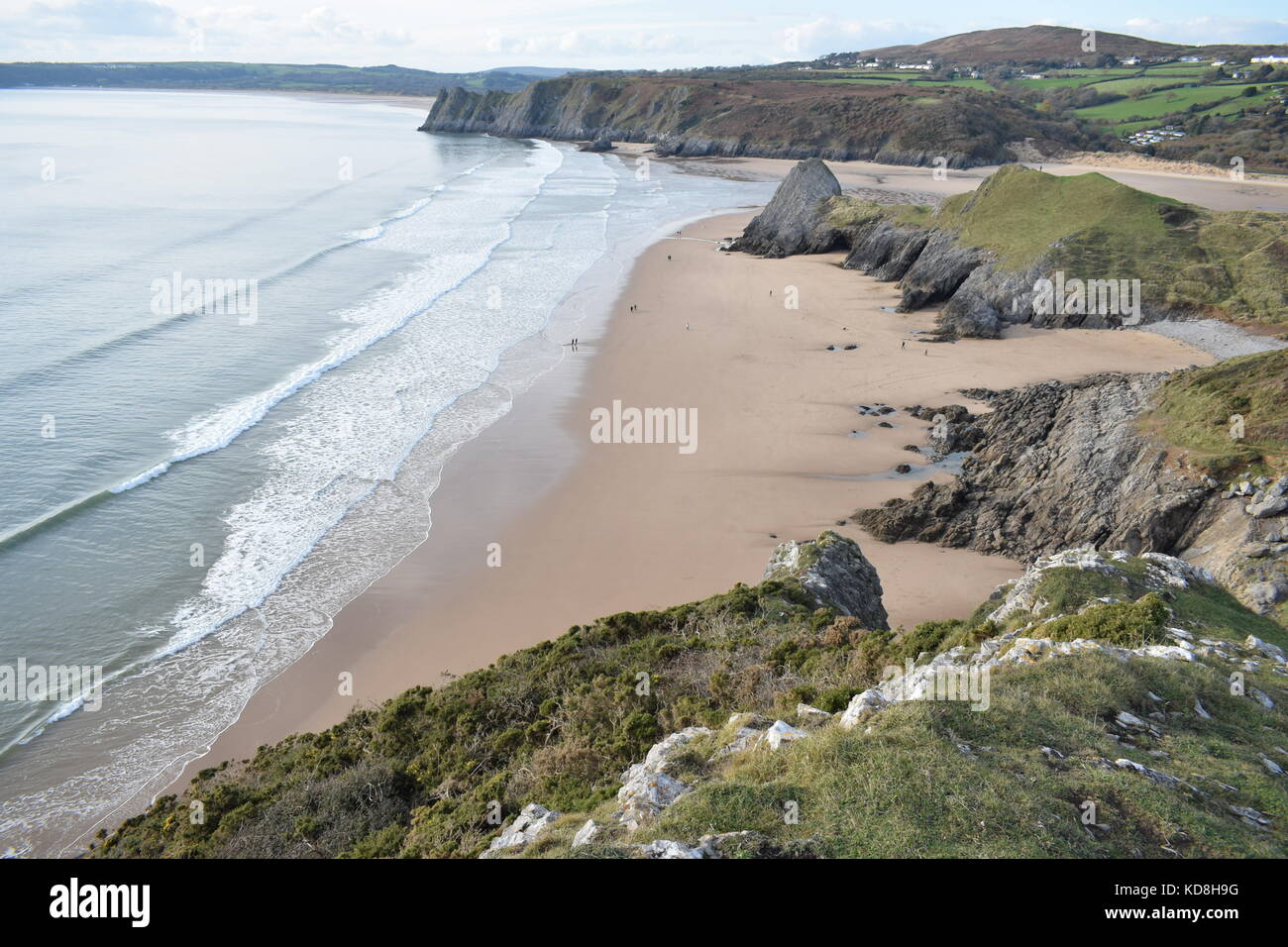 Flying over a sharp cliff close to Soutgate and approaching Three ...